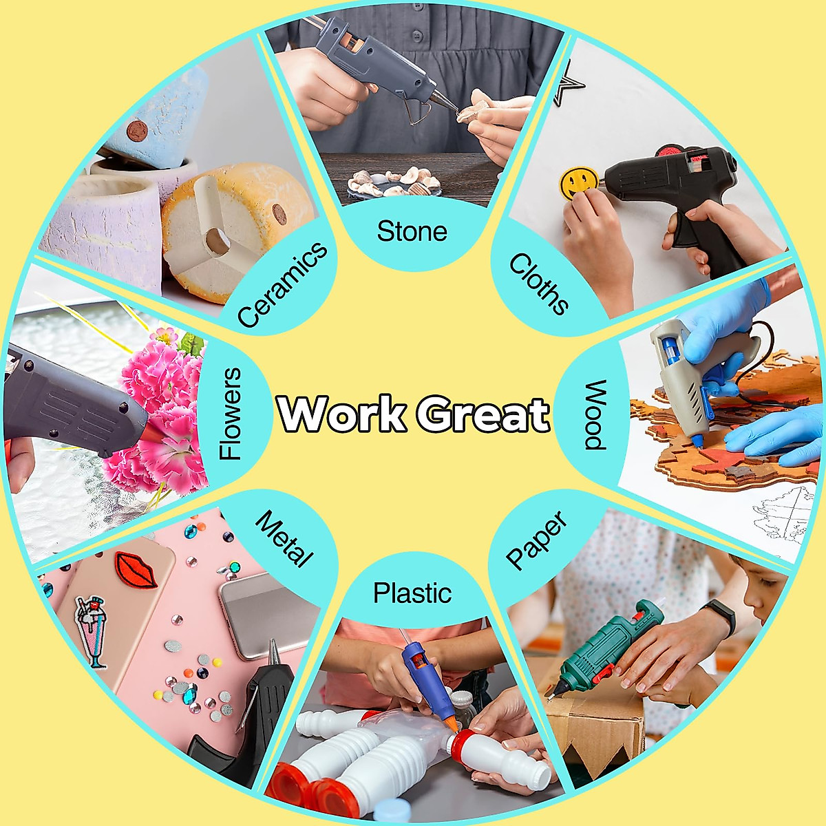 Hot Glue Sticks 4" Long x .27" Dia 200 Pack Mini Glue Sticks for Glue Gun Multipurpose Hot Glue Gun Sticks for Kids Adults DIY Art Craft Gluing Sealing Repairing Festival Decoration