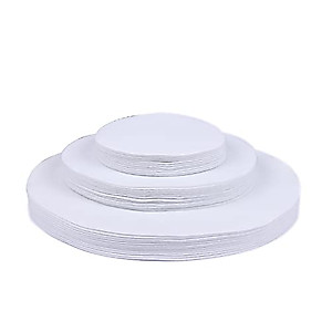 YYCRAFT 48 Felt Plate China Storage Dividers Protectors White Thick Premium Soft Round Felt Circles (3 Size,White)