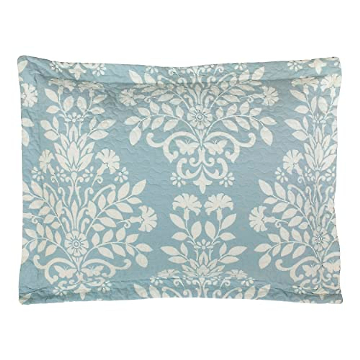 Laura Ashley - Rowland Collection - Quilt Set - 100% Cotton, Reversible, All Season Bedding with Matching Shams, Pre-Washed for Added Comfort, King, Blue