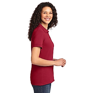 Port & Company Women's 50/50 Pique Polo M Red