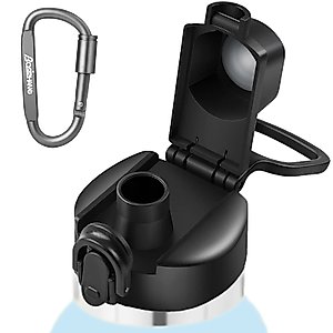 Bosizhang Water Bottle Lid Replacement for Wide Mouth, Auto Spout and Button Lock, Compatible with Hydro Flask, Bubba, Tal, Contigo, Nalgene, Iron Flask, Takeya and Other Brand