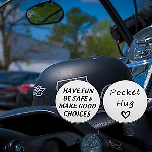 KUIYAI New Driver Gift Have Fun Be Safe Make Good Choices Pocket Hug Token Graduation Gift Driver First Key Gift for BFF Best Friend(Fun safe choices T)