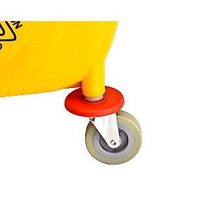 Alpine Industries Mop Bucket & Side Wringer Combo - Heavy Duty & Commercial Janitorial Cart w/Spring Wringer on Wheels for Home & Industrial Cleaning - Commercial Mop Bucket for Business, Yellow