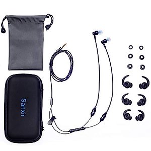 Sanxir Anti-Radiation air Tube Headphones, EMF Protection Earphone, Anti-Slip Earbuds, Radiation Free Headset, with Adjust Volume and HD micphone (Black)