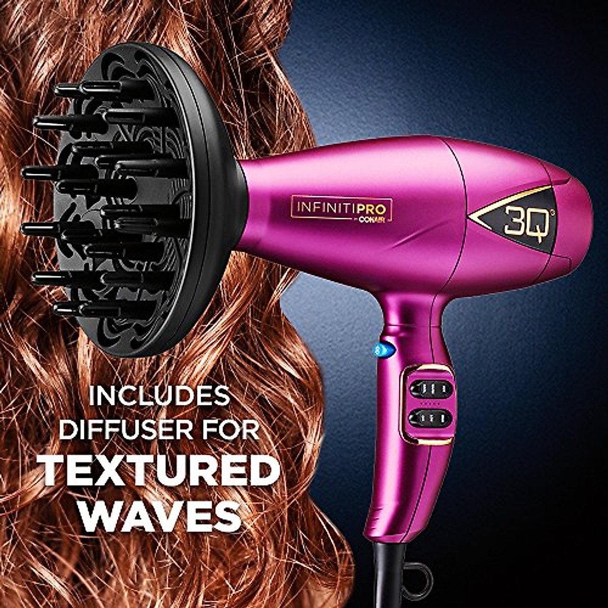 INFINITIPRO BY CONAIR 3Q Compact Electronic Brushless Motor Styling Tool/Hair Dryer, Pink