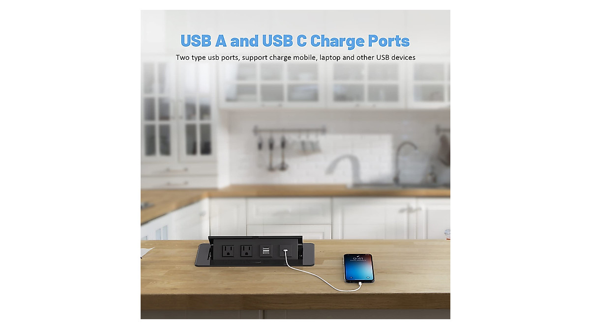 Pop Up Power Strip with USB Ports - Charging Made Easy