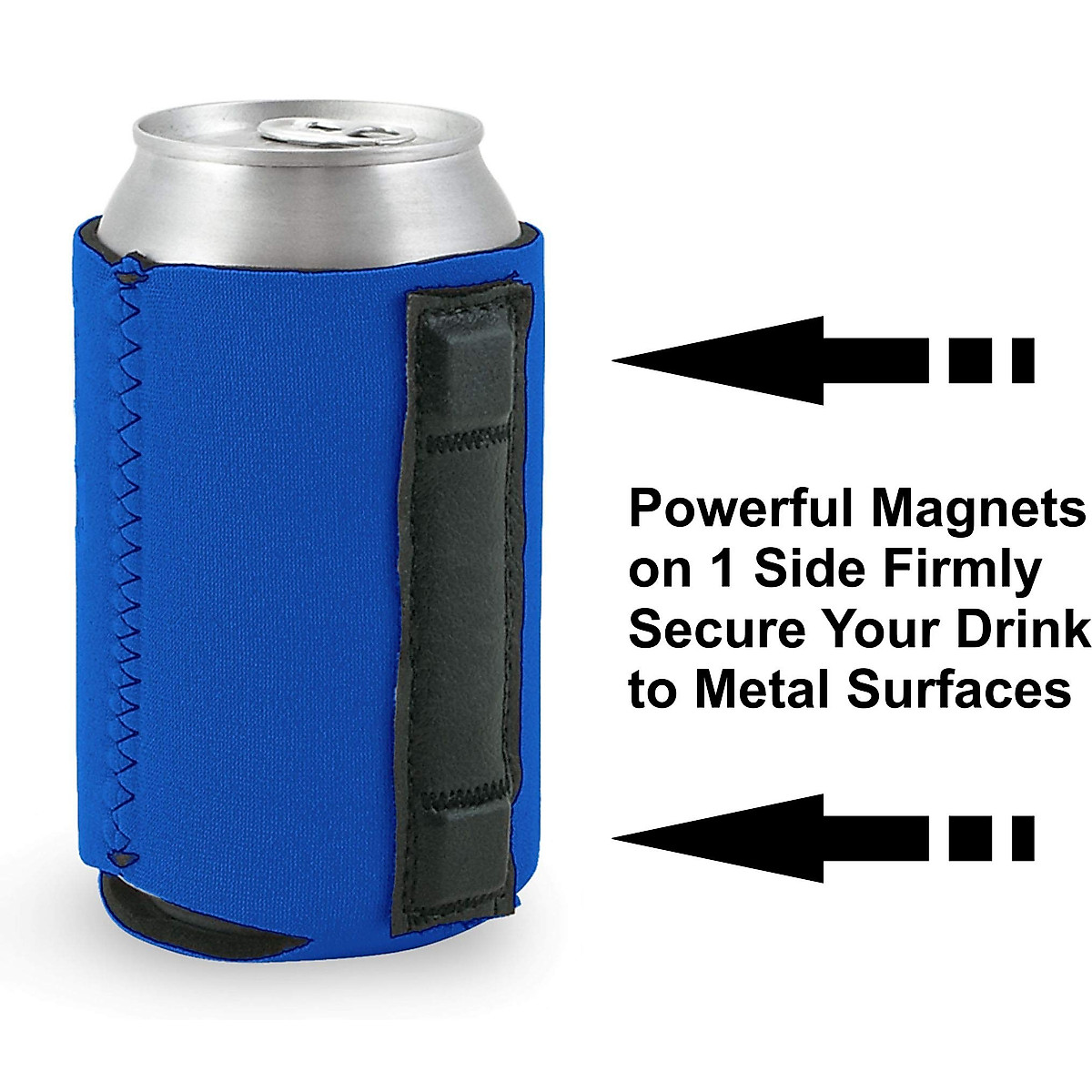 Magnetic Neoprene Collapsible Can Coolie (2 Pack Royal Blue)