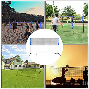 Badminton Net, Pickleball Net Badminton Net 2 in 1 Portable Height Adjustable Badminton Net Easy Setup Volleyball Net Standard Size Replacement Portable Mesh Net Tennis Pickleball Training 3.1 meters