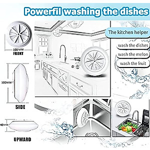 Mini Washing Machine - Ultrasonic Turbo Washing Machine Multifunctional Portable Turbo Washing Machine USB Powered Mode