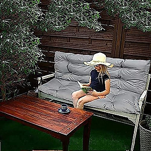 Swing Replacement Cushions Waterproof Bench Cushion for Outdoor Furniture Porch Soft Swing Cushions with Ties, Comfy Patio Chair Cushion Garden Decoration Lawn Chair Pads ( brown 60*40in/150*100cm)