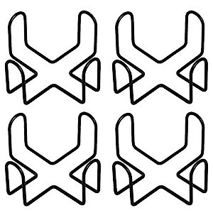 Kingrol 4 Pack Metal Coaster Holders for 4 Inch Round and Square Coasters, Hold 4 to 8 Coasters