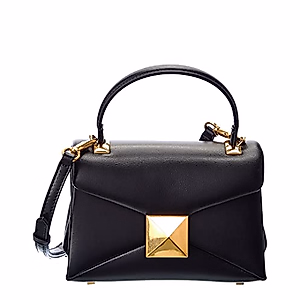 Valentino One Stud Mini Leather Shoulder Bag, Black