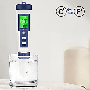 Digital Water Detector, PH Salinity Temp TDS EC IP67 Waterproof Water Quality Tester for Laboratory