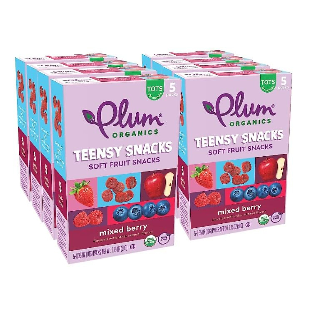 Plum Organics | Teensy Fruit Snacks | Organic Toddler & Kids Snacks | Berry | 0.35 Ounce Snack (40 Total) Packaging May Vary