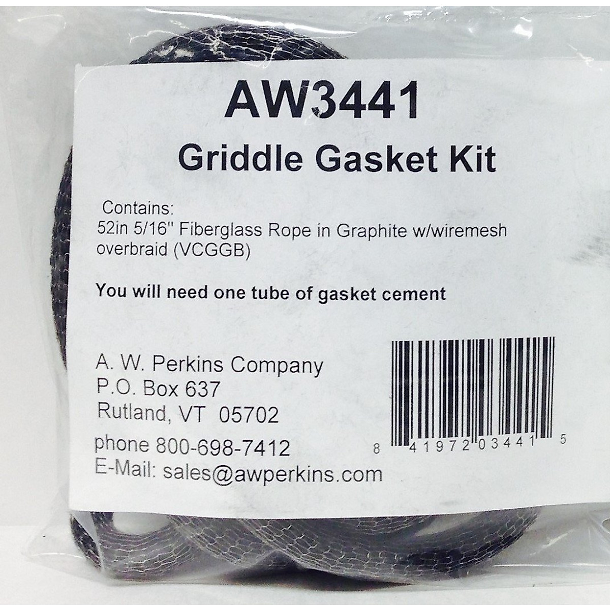 AW 3441 Griddle Mesh Replacement Gasket Vermont Castings 0003441 5/16" VCGGB