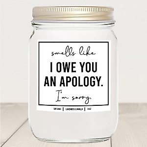 Younique Designs Apology Gifts 8oz Candle - Im Sorry Gifts for Her, Apology Gifts for Her, Girlfriend, Wife - Sorry Gift, Apology Gift for Him, Men - Unique I'm Sorry Gifts (Lavender & Vanilla)