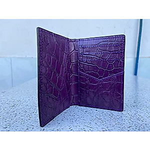 Double side Purple Crocodile Alligator leather skin Credit Cardholder, leather credit cardcase, leather creditcard cover