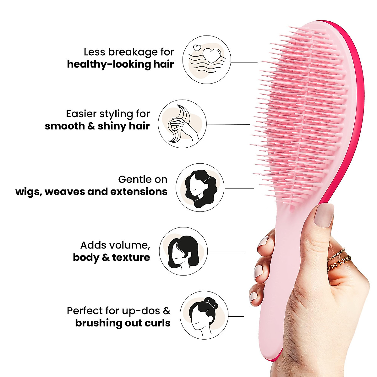 Tangle Teezer The Ultimate Styler Hair Styling Brush for Dry Styling, Maintains, Blends & Adds Volume, Texture & Shine, Sweet Pink