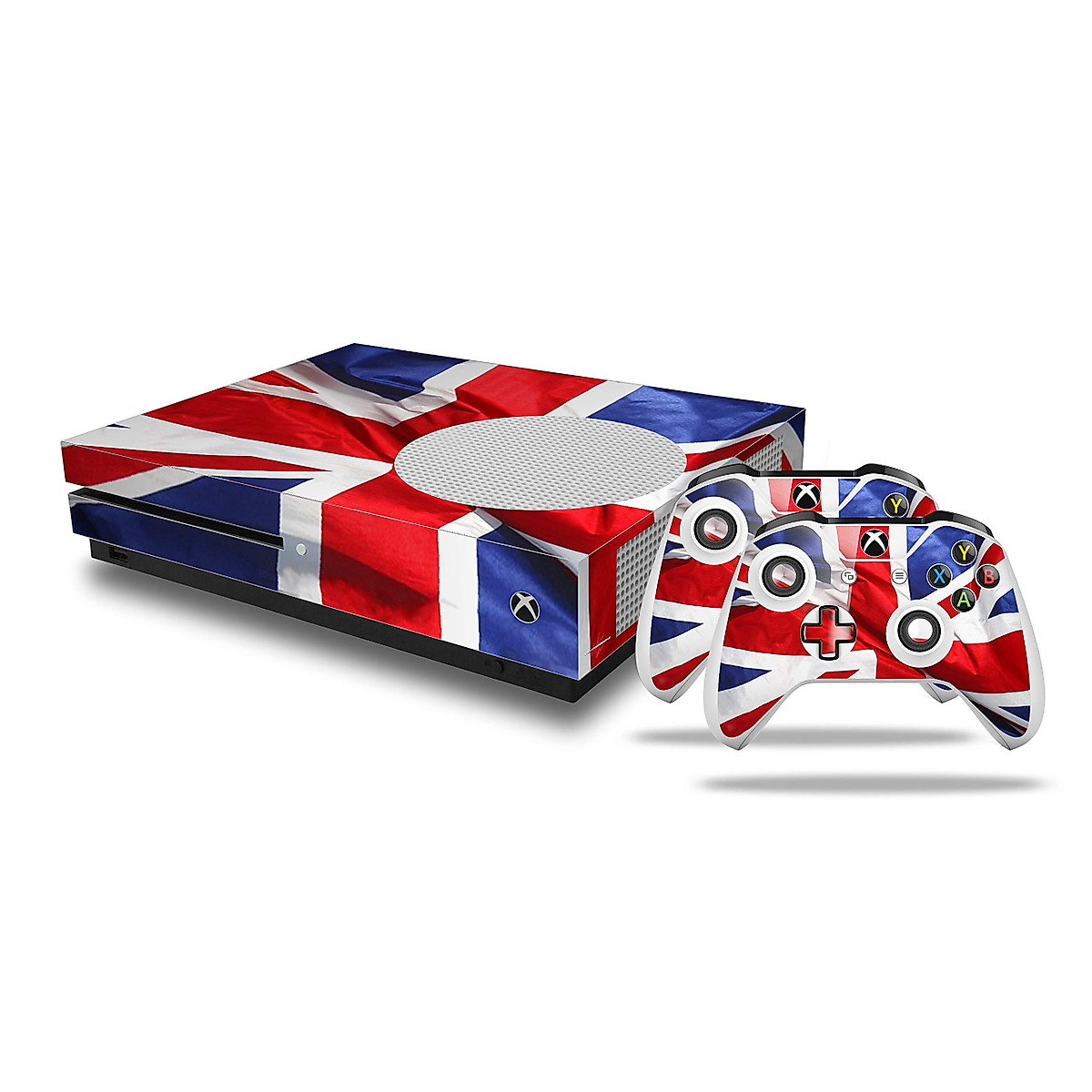 WraptorSkinz Decal Vinyl Skin Wrap Compatible with Xbox One S Console and Controllers - Union Jack 01