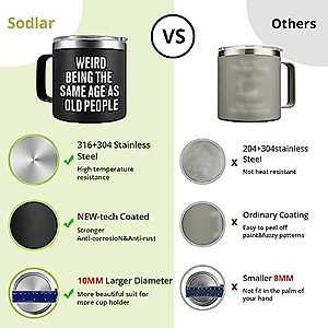 Birthday Gifts for Men Women - 14oz Coffee Tumbler Mug - Unique Funny Gift Ideas for Grandpa Dad Father Husband Him 30th 40th 50th 60th 70th 80th from Daughter Son Friends