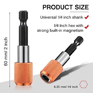 5 Pack Flexible Drill Bit Extension 1/4 Inch Magnetic Drill Bit Holder Tool Kit Hex Shank Quick Release Impact Driver Bit Set Magnetic Bit Holder Bar Socket Chuck Adapter for Nuts Screws