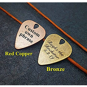 FKOG Custom Metal Guitar Pick, Customize Personalized Wood Guitar Pick Holder Music Gifts for Him Her Men Women Dad Husband Boyfriend Girlfriend (custom link)