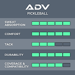 ADV Pickleball Grip Tape - Very Durable, Sweat Absorbing Pickleball Overgrip Tape - Dry & Comfortable FeltTac Pickleball Paddle Grip Tape - Easy to Use & Easy to Install (Black)