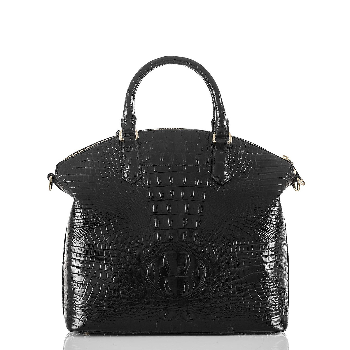 BRAHMIN Black Melbourne Large Duxbury Satchel