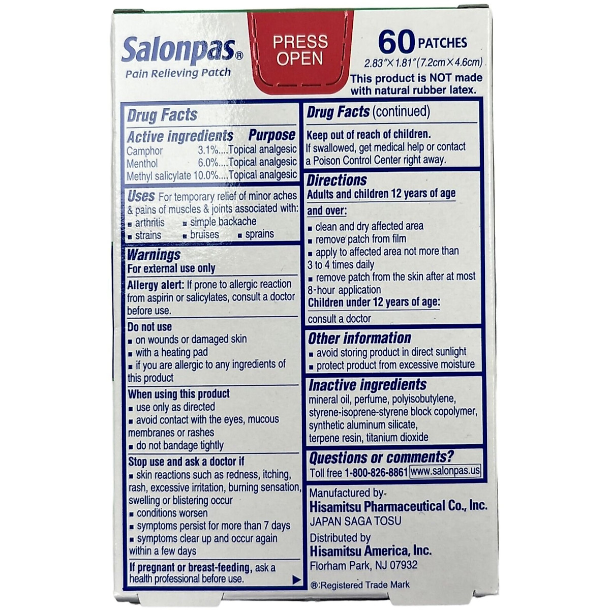Salonpas Relief Patches, 60 Count