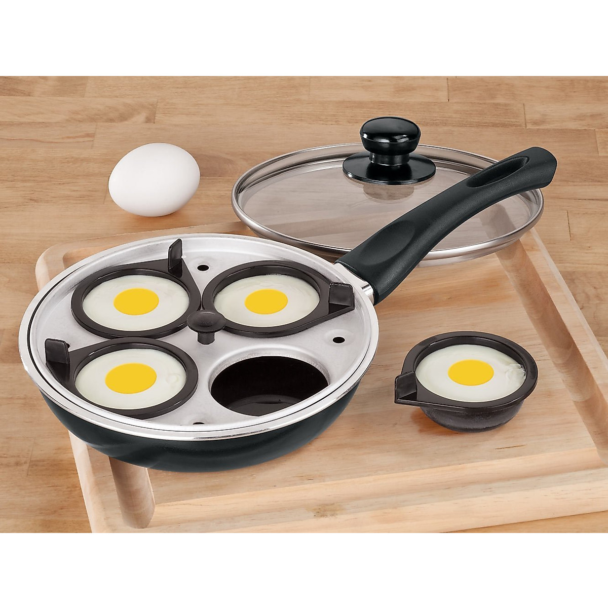 WalterDrake Frying Pan with Egg Poacher Insert, Black, One Size Fits All