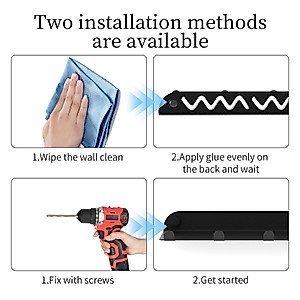 STAOVA 2Pcs Key Holder for Wall, 16 Hooks，Black Key Hangers for Wall Decor No Drill for Living Room, Office、Kitchen，Decorative Key and Mail Holder