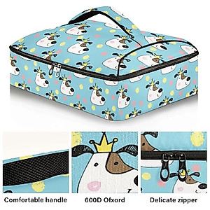 Kcldeci Insulated Thermal Food Carrier Insulated Casserole Carrier for Hot or Cold Food,Cute Dogs Insulated Tote Bag for Potluck Cookouts Parties Picnic,Lasagna Lugger