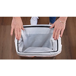 SIMPLI-MAGIC 79207AM Kitchen Trash Can, Touchless Trash Can and Garbage Bin, 13 Gallon Capacity, Perfect for Home, Kitchen, Office, Stainless Steel