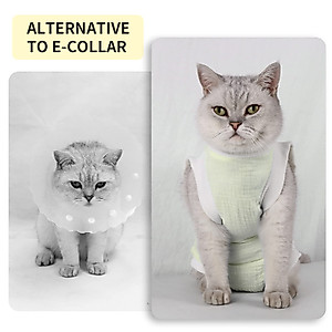 WZ PET Cat Surgery Recovery Suit,Soft Recovery Suit for Cats After Surgery Wear,Professional Cat Recovery Suit Female(Yellow,S)