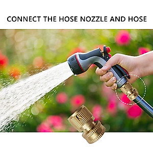 LYFJXX Garden Hose Connector, 1 pc 3/4 Inch 90 Degree Elbow Connector + 1 pc 3/4 Inch Hose Quick Connector