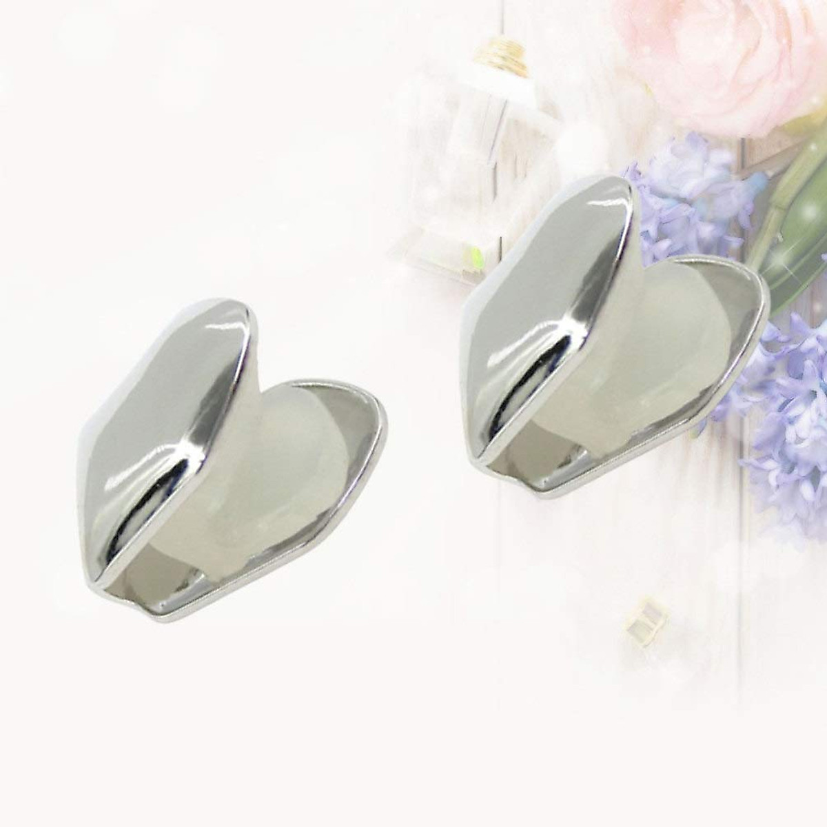 EXCEART 4pcs Silver Plated Small Single Tooth Cap Hip Hop Teeth Grill Decoration