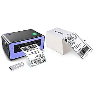 POLONO Shipping Label Printer, 4x6 Thermal Label Printer for Shipping Packages, Commercial Direct Thermal Label Maker, Thermal Labels, 4" x 6" Direct Thermal Shipping Labels (Pack of 500)