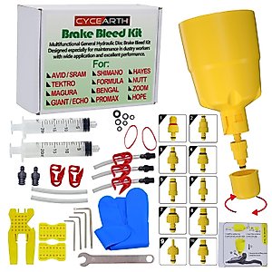 CYCEARTH Bicycle Hydraulic Disc Brake Oil Bleed Kit for All Brakes Shimano,SRAM,AVID,TEKTRO,MAGURA,Hayes,Bike Brake Repair Tool (Standard)