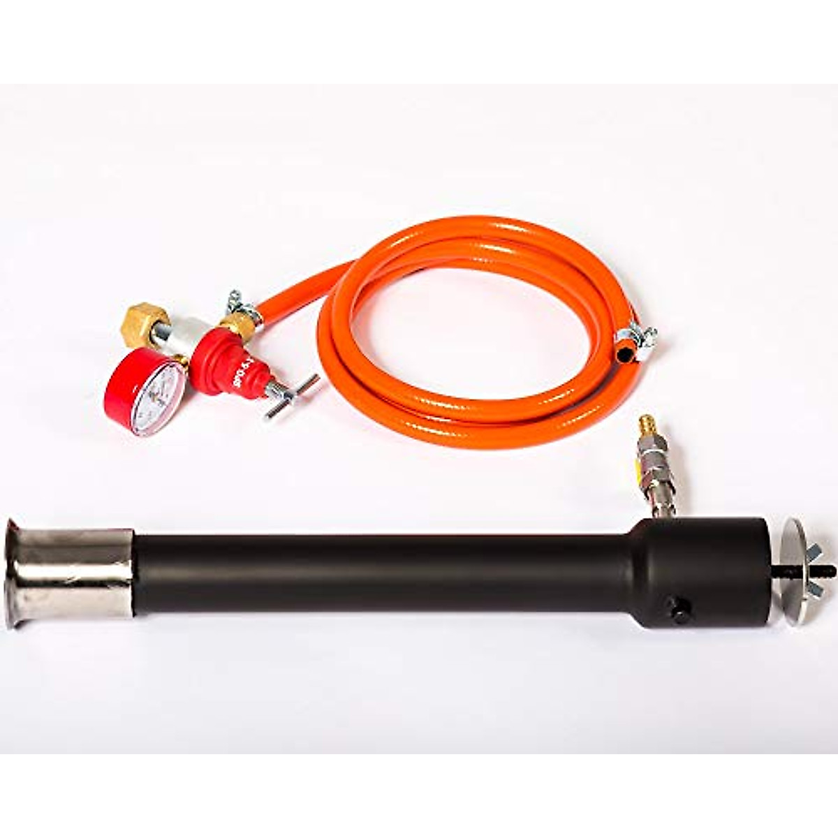 DEVIL-FORGE Gas Burner DFM (308.000 BTU), gas ball valve, air choke, Propane Forge Furnace Foundry Raku Kiln Blacksmith Farrier Knife