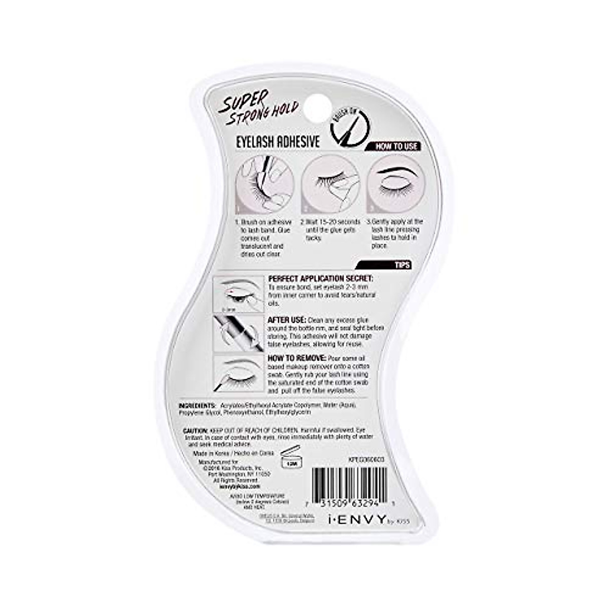 i-ENVY by KISS Super Strong Eyelash Adhesive Clear KPEG06 Brush On Latex Free