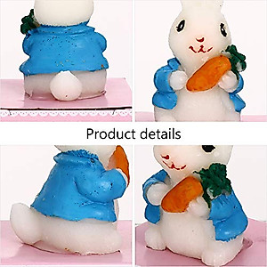 KESYOO Miniature Bunny Rabbit 2pcs Bunny Candle Rabbit Cake Candle Easter Party Bunny Rabbit Decorations Spring Animal Figurine Spring Animal Table Centerpiece Scented Soy Tealights