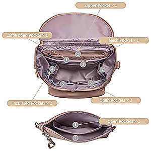 Comfy piks Diaper Bag Backpack, Vegan Leather Backpack with Baby Changing Pad, Stroller Straps and Carry Pouch, Convertible Baby Travel Bag with Insulated Pockets for Diapers, Bottles, Toys, Clothes
