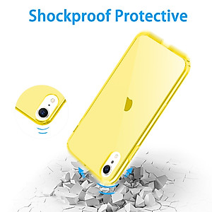 JJGoo Compatible with iPhone XR Case Clear Soft Transparent Shockproof Protective Slim Thin Bumper Phone Cover for XR, Yellow