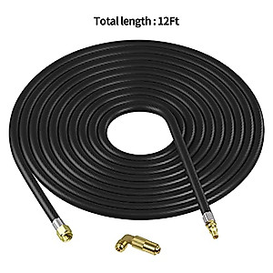 Generep 12Ft RV Quick Connect Propane Hose with Elbow Adapter Convertion Fitting, for Blackstone 17" & 22" Griddle1/4 Quick Plug