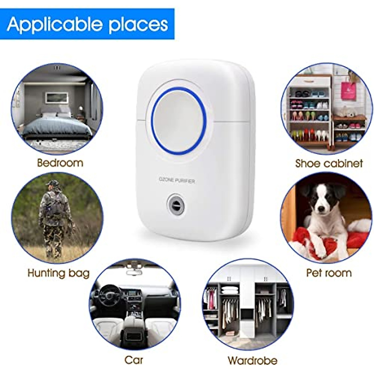 Plug-in Air Cleaning for Home, Ozone Removes Odor, Portable and Compact, for Bedroom, Office, Kitchen and Bathroom (White)