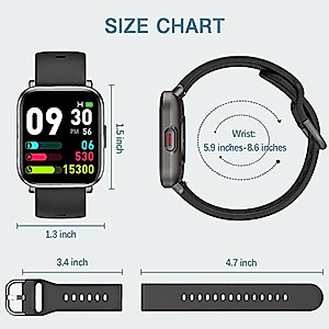 ZOSKVEE Smart Watch for Android iOS Phones, Smartwatch with Heart Rate Sleep Monitor, Pedometer Fitness Watch, Fitness Tracker with 5ATM Waterproof for Men, Women
