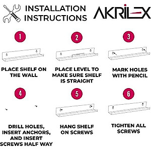 akrilex Vinyl Record Shelf Wall Mount - 8 Pack 12-inch Clear Acrylic Album Record Holder Display Rack - Art for the Records Collector