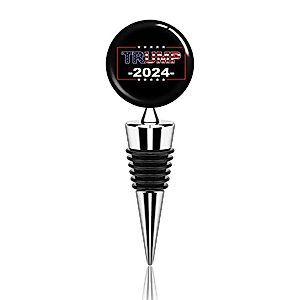 Trump 2024 USA Flag Wine Bottle Stoppers Reusable Plug Wine Saver Corks for Beverage Holiday Party Kitchen Decorative