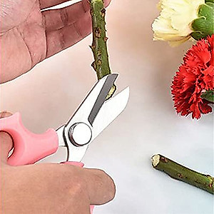 Leetop Gardening Flower Scissors Bonsai Pruning Shears for Home Garden Flower Shop Floral Branch Trimming Pink Scissor