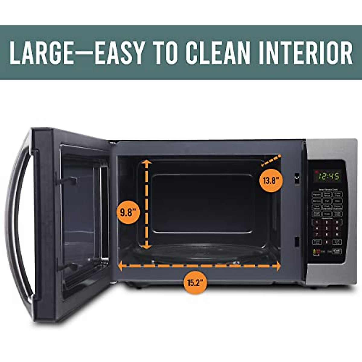 Farberware FMO13AHTBKI Professional 1.3 Cu. Ft. 1100-Watt Microwave Oven with Sensor, Stainless Steel